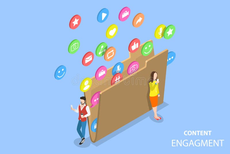 Customer Engagement Strategy Isometric Flat Vector Concept. Stock ...