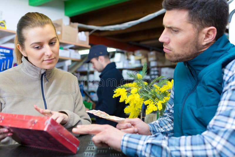 Customer Enquiry at Counter Hardware Store Stock Image - Image of ...