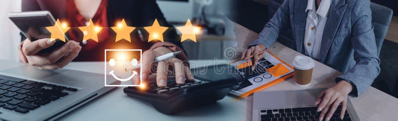 Customer Evaluation Feedback.men in Suit Giving Positive Review for ... Customer Evaluation Feedback.men in Suit Giving Positive Review for ...