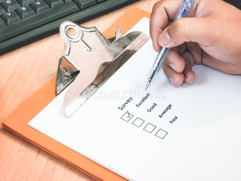 Customer Experience Concept with Check Box and a Pen. Stock Image ...