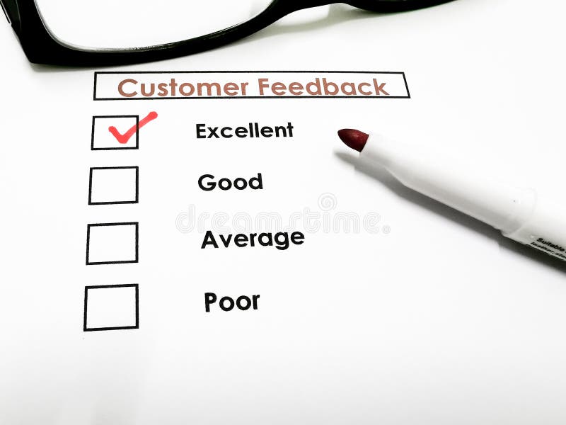 Customer Experience Concept with Check Box and a Pen. Stock Image ...