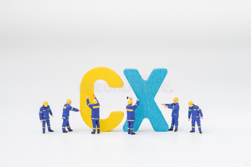 Cx Customer Experience Concept With Keywords Letters And Icons Flat Vector Illustration