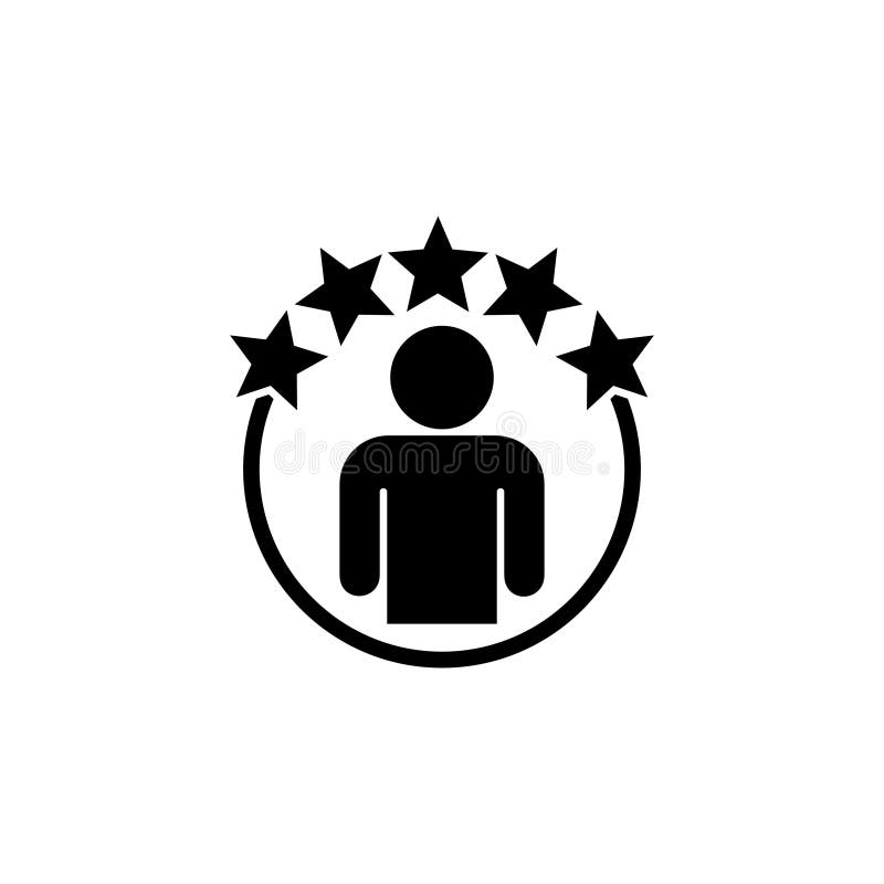 Customer Experience Icon. Five Star Satisfaction Rating Icon Isolated ...