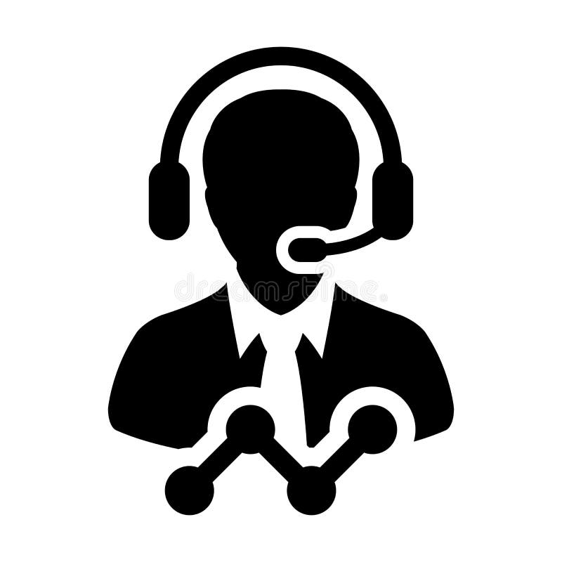 Customer Experience Icon Vector Male Data Support Service Person ...
