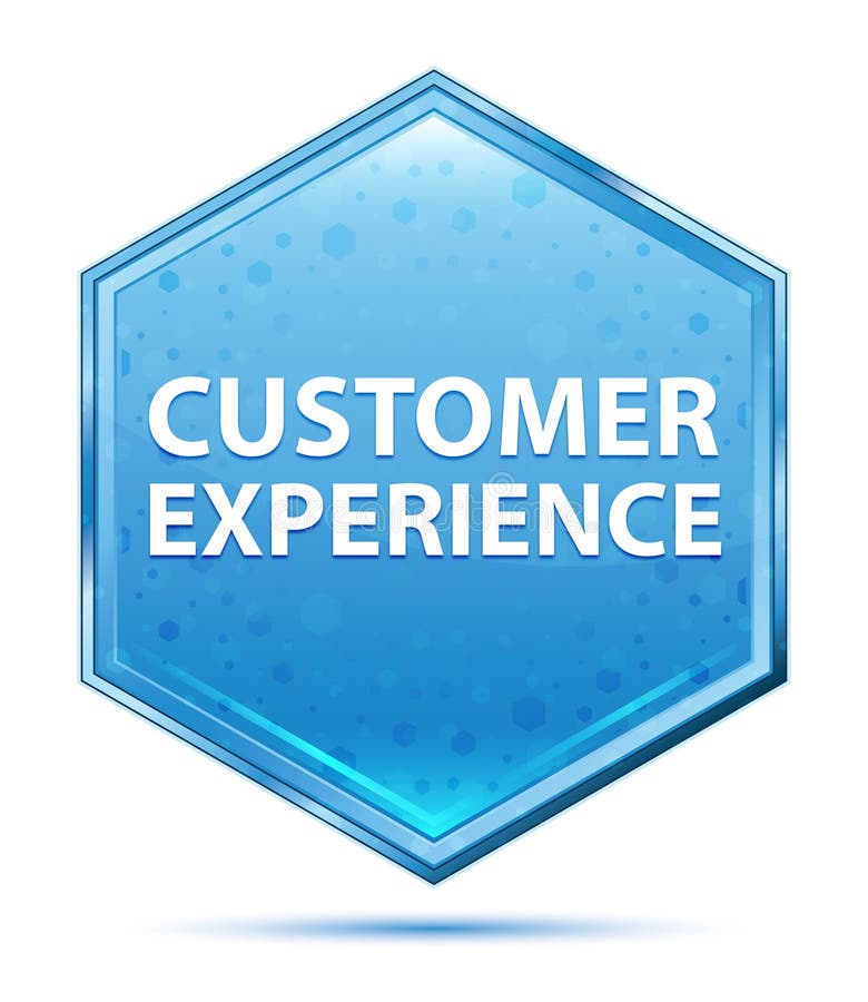 Customer Experience Crystal Blue Hexagon Button Stock Illustration ...