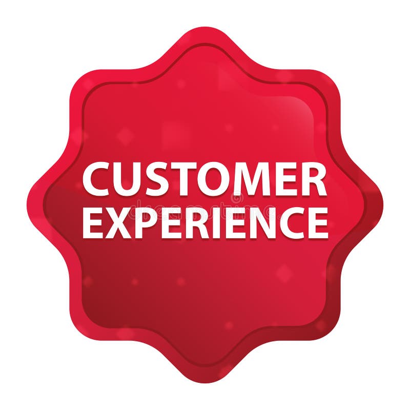 Customer Experience Misty Rose Red Starburst Sticker Button Stock ...