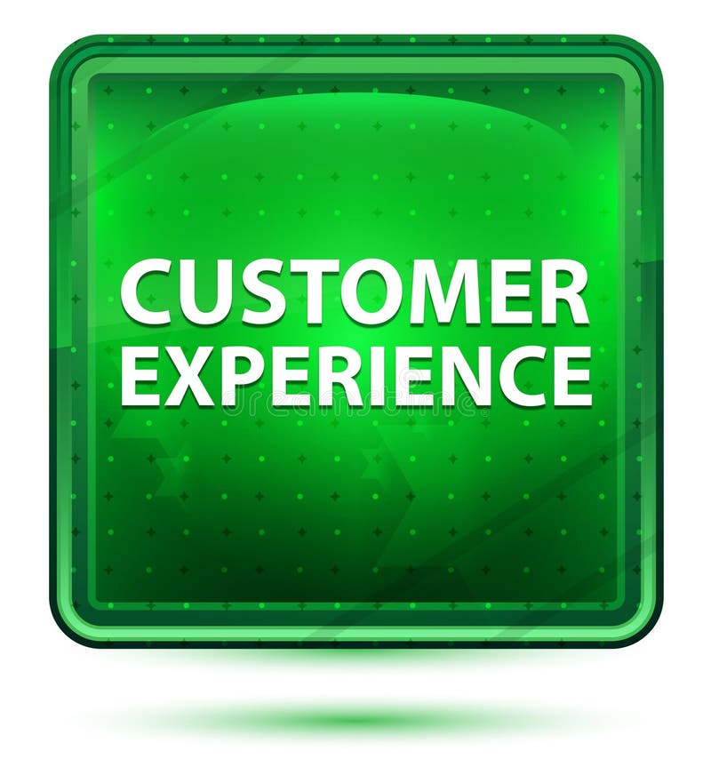 Customer Experience Neon Light Green Square Button Stock Illustration ...