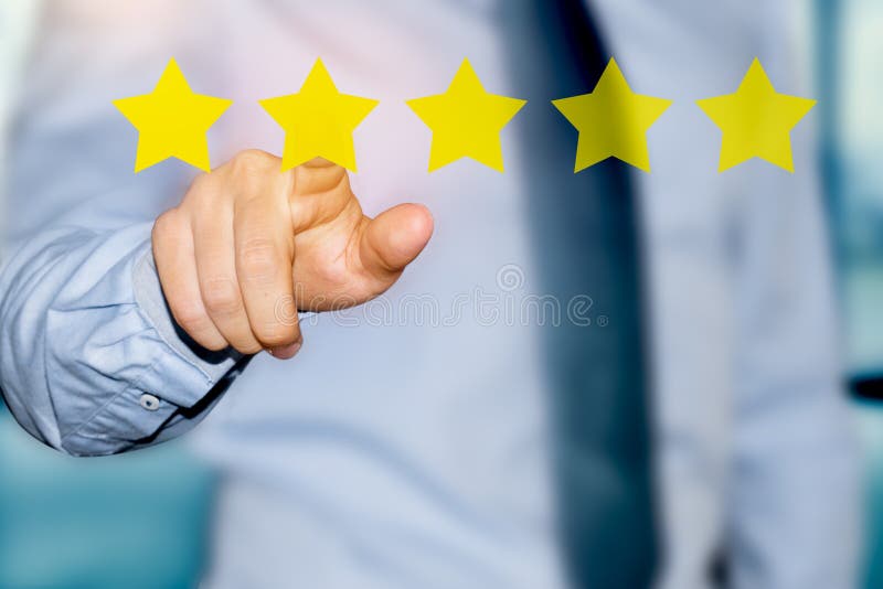Customer experience rating stock image. Image of stars - 128159977