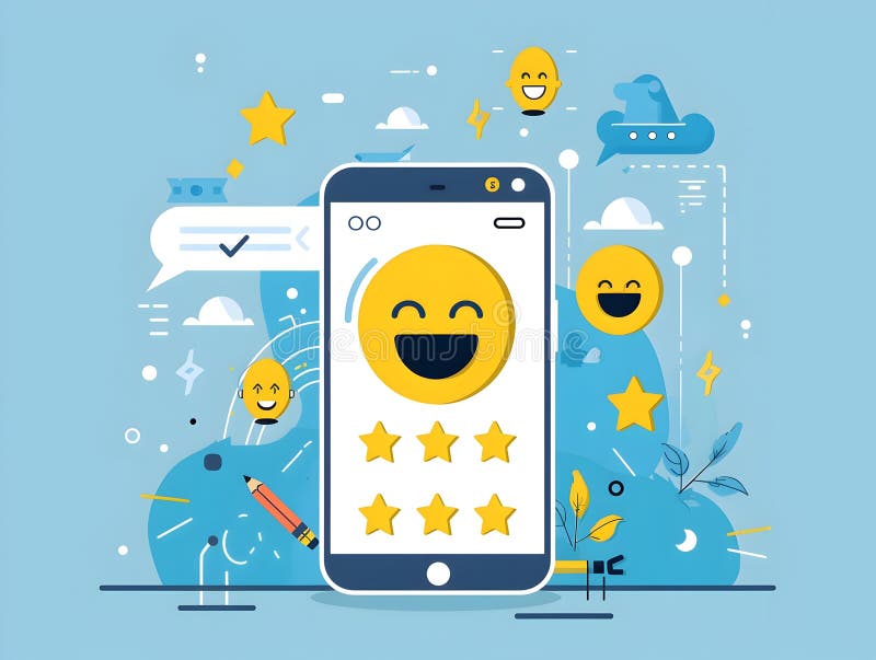 Customer Experience Review Platform with Smiling Face Ratings and Icons ...
