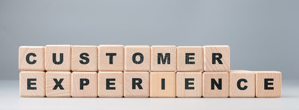 Customer Experience Wood Cubes Stock Photo - Image of product ...