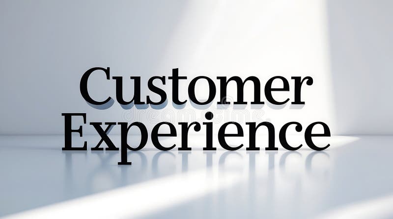 Customer Experience Text on a Reflective Surface in Professional ...