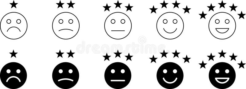 Customer Experience Vector Icon . 1 To 5 Star Satisfaction Rating ...