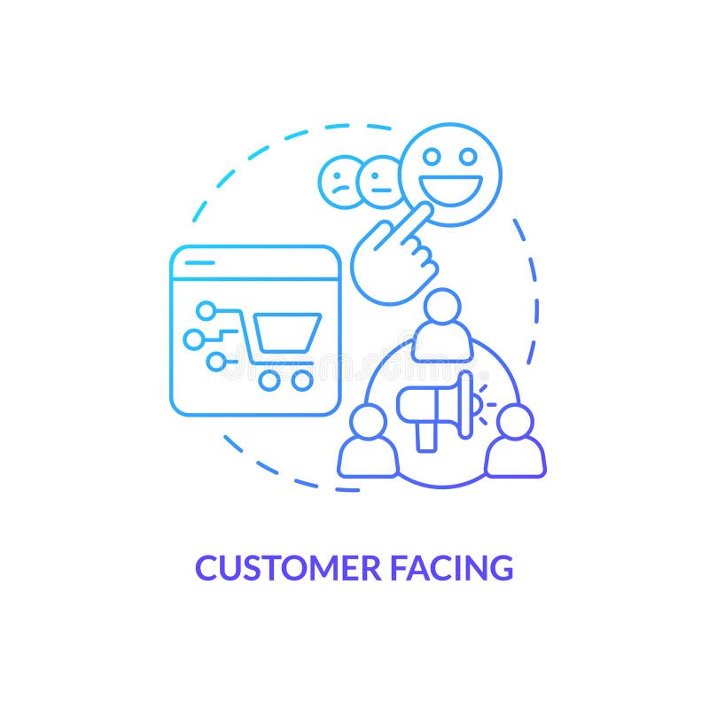 Customer Facing Blue Gradient Concept Icon Stock Vector - Illustration ...