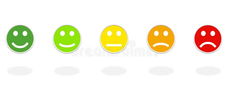 5 Customer Feedback Buttons Green Yellow and Red Stock Illustration ...