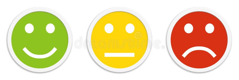 Customer Feedback Buttons Green Yellow and Red Stock Illustration ...