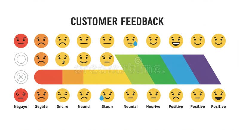 A Customer Feedback Chart Features a Range of Emoji Faces Depicting ...