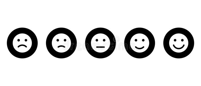 Customer Feedback Emoji Icon on Black Circle Stock Vector ...