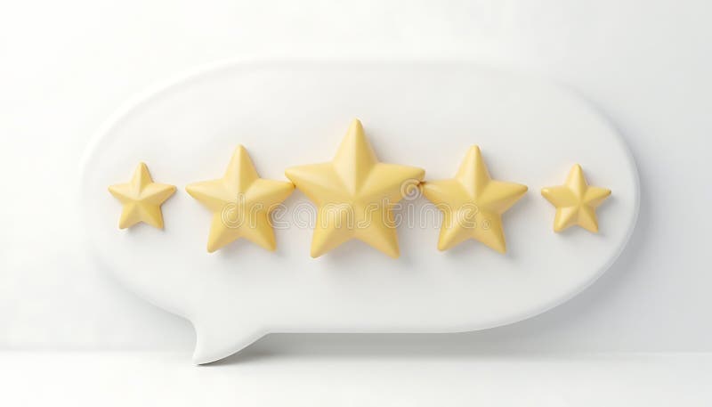Customer Feedback Five Star Rating in Speech Bubble on White Stock ...
