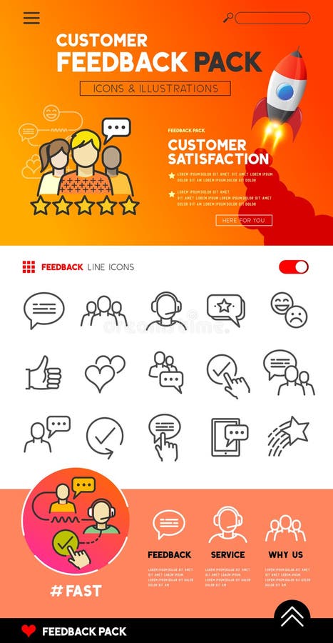 Customer Feedback Icons and Design Stock Vector - Illustration of ...