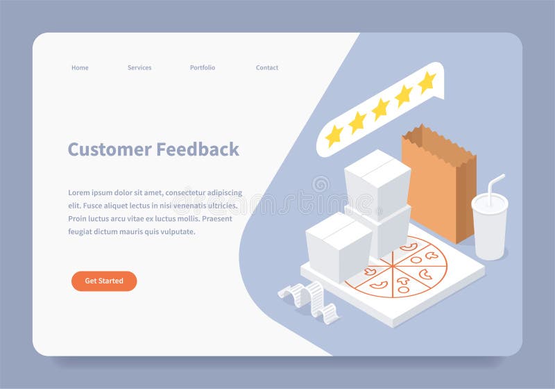 Customer Feedback Landing Page Concept Stock Vector - Illustration of ...