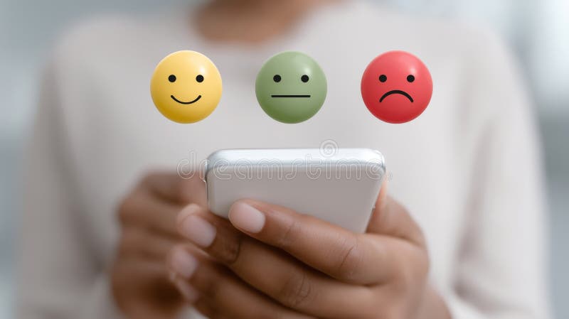 Customer Feedback on Mobile Device Stock Illustration - Illustration of ...
