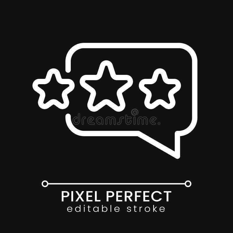 Customer Feedback Pixel Perfect White Linear Icon for Dark Theme Stock ...