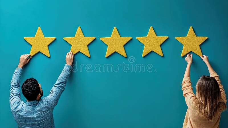 Customer Feedback, Placing Stars, Studio, Positive Reviews Stock Photo ...