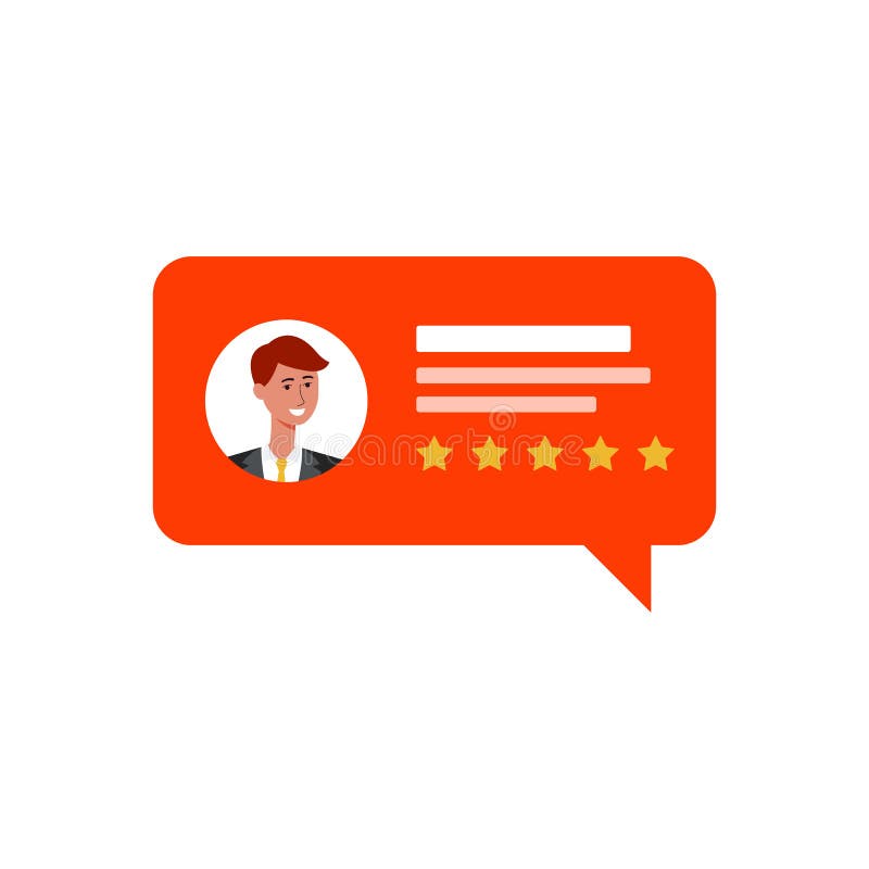 Customer Feedback or Rating Comment in Bubble Flat Vector Illustration ...