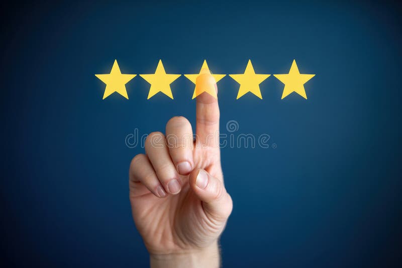 Customer Feedback Rating with Hand Selecting Four Out of Five Stars on ...