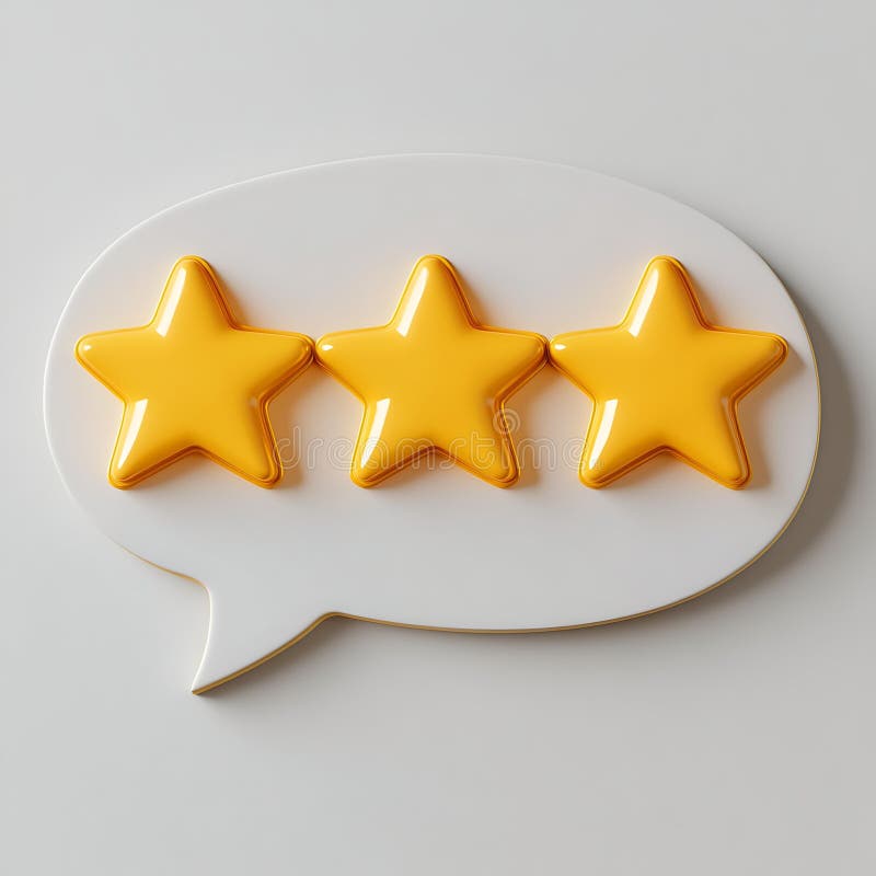 Customer Feedback with Speech Bubble and Five Yellow Stars Stock ...