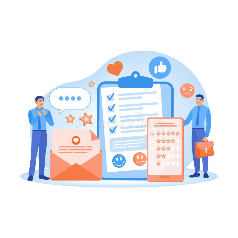 Customer Surveys on Clipboard, Mobile, and Email Stock Vector ...