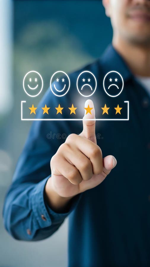 Customer Feedback Survey with Smiley Face and Star Ratings. Digital ...