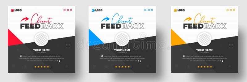 Customer Feedback Testimonial Social Media Post Web Banner Template ...