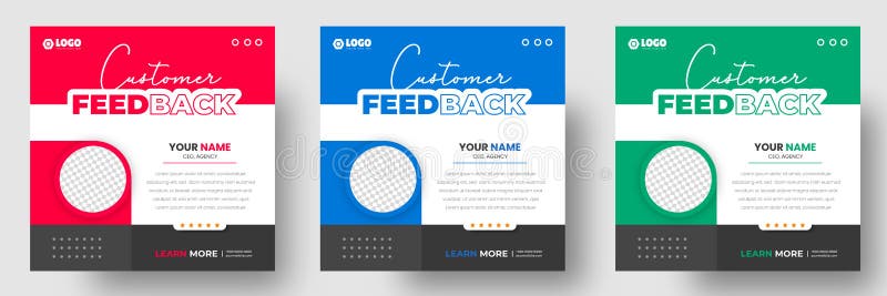 Customer Feedback Testimonial Social Media Post Web Banner Template ...