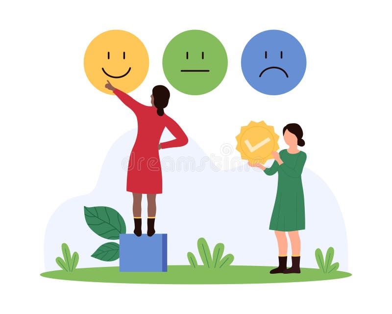 Customer Feedback, Tiny People Choose between Sad, Neutral and Happy ...