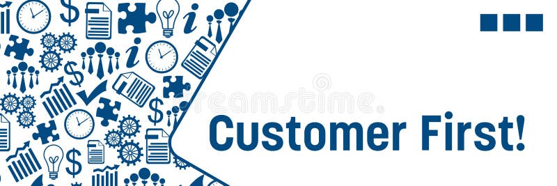 Customer First Blue Business Texture Rounded Squares Horizontal Stock ...
