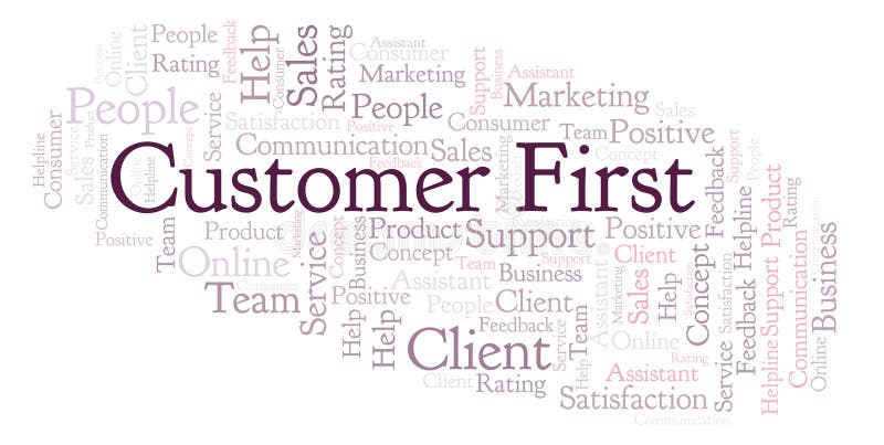 Customer First word cloud. stock illustration. Illustration of people ...