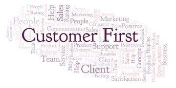 Customer First word cloud. stock illustration. Illustration of people ...