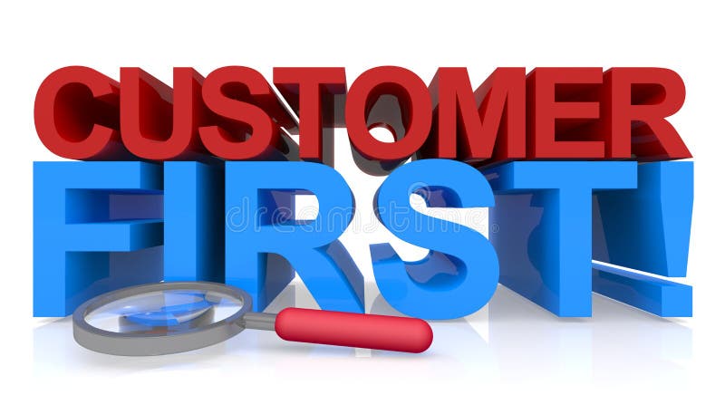 Customer First word cloud. stock illustration. Illustration of people ...