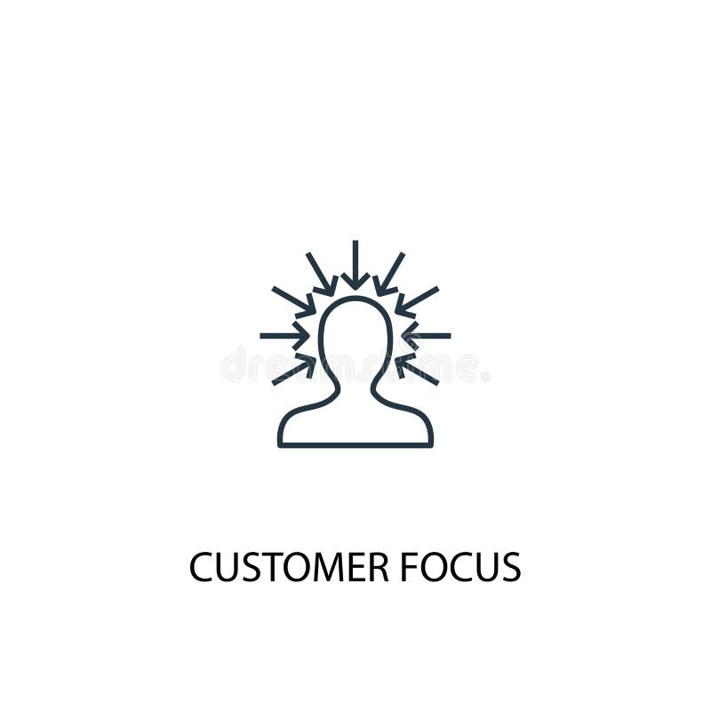 Customer Focus Concept Line Icon. Simple Stock Vector - Illustration of ...