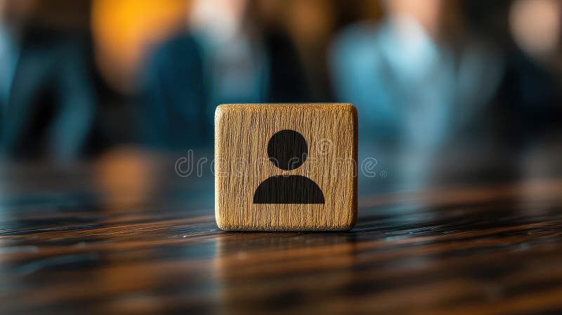 Customer Focus Group Icon on Wooden Block Linked To Human Icons ...