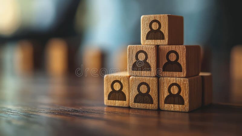 Customer Focus Group Icon on Wooden Block Linked To Human Icons ...