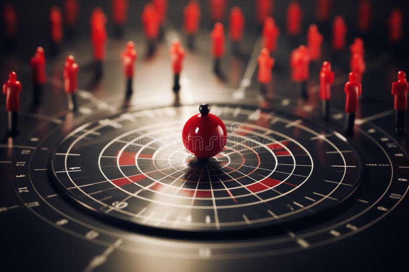 Customer Focus and Target Group Connection: Red Dartboard and Black ...