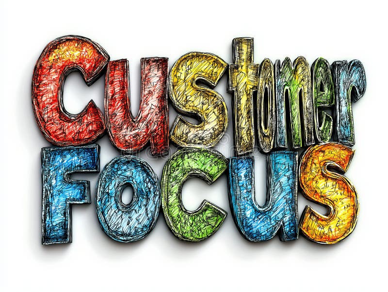 Customer Focus Text Illustration Stock Photo - Image of typography ...