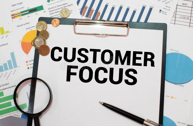 Customer Focus Text Write on Paper, Concept Stock Image - Image of ...