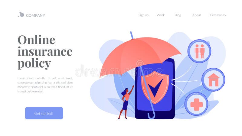 On-demand Insurance Concept Landing Page. Stock Vector - Illustration ...