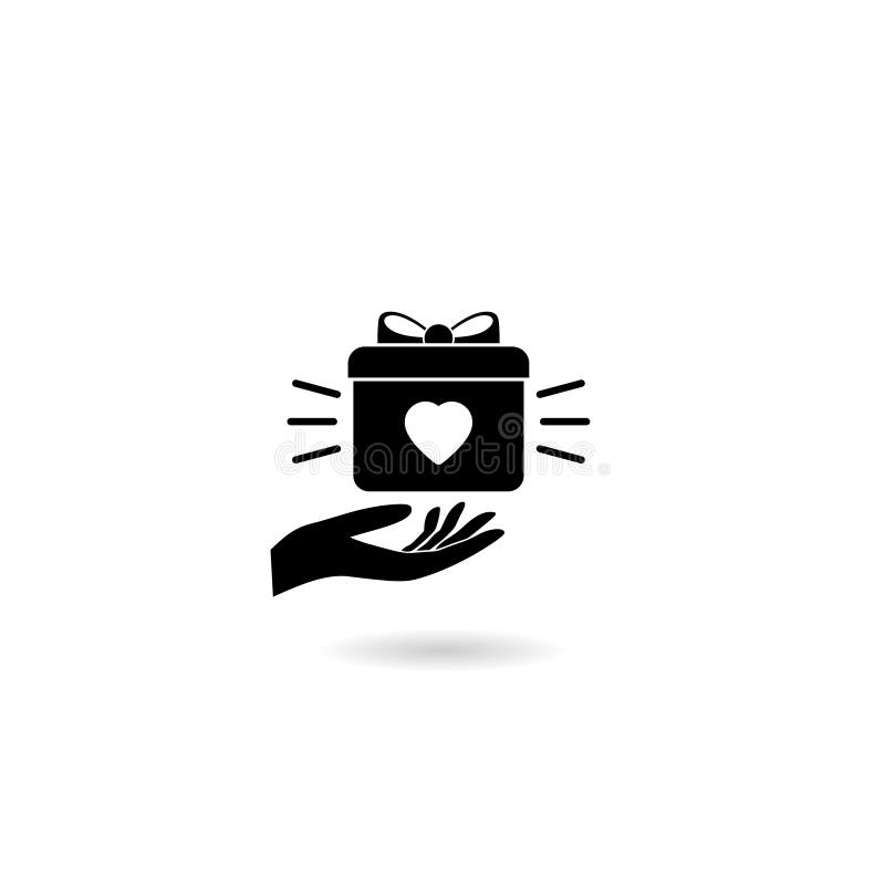 Customer Gift Box Icon with Shadow Stock Vector - Illustration of ...