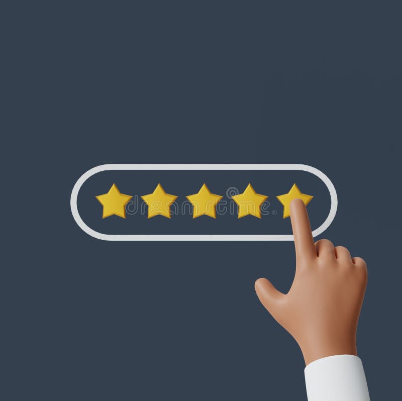 The Customer Gives a 5 Star Review. Cartoon Character Stock ...