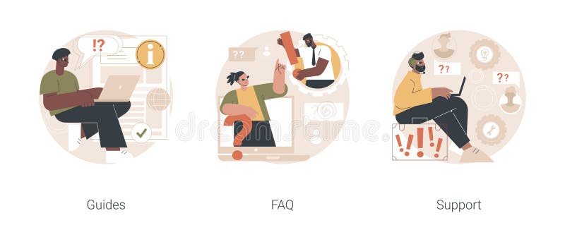 Customer Help Service Abstract Concept Vector Illustrations. Stock ...