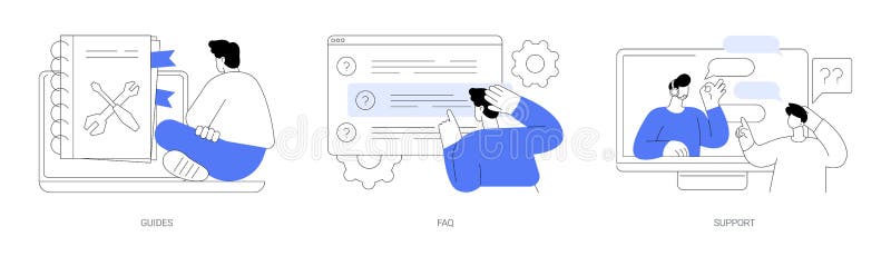Customer Help Service Abstract Concept Vector Illustrations. Stock ...
